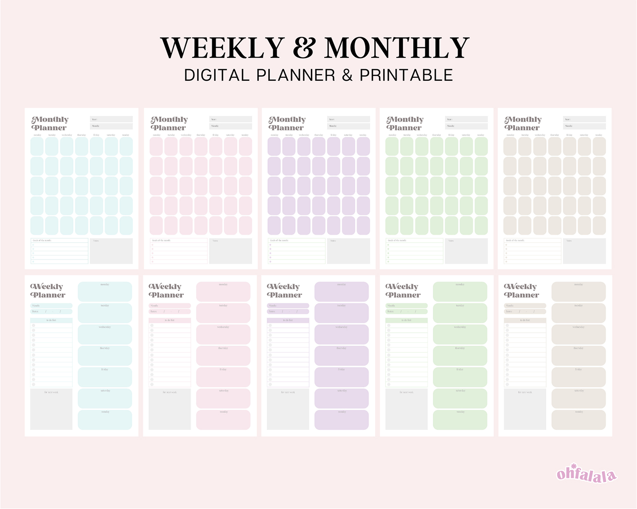 Weekly & Daily Planner Template - Free Digital Planners