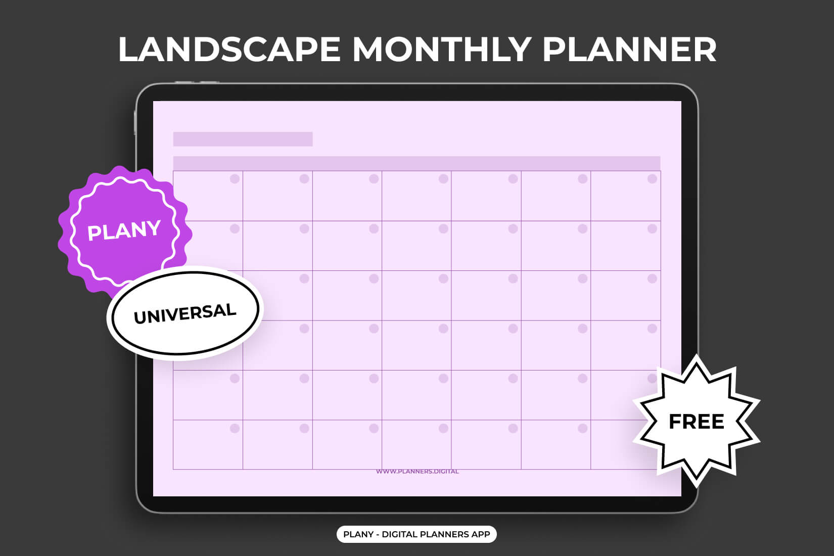 Landscape monthly planner - Free Digital Planners