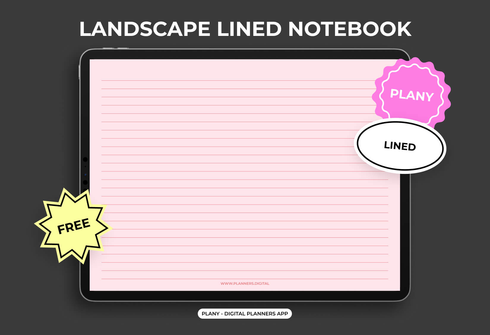 Landscape lined notebook - Free Digital Planners